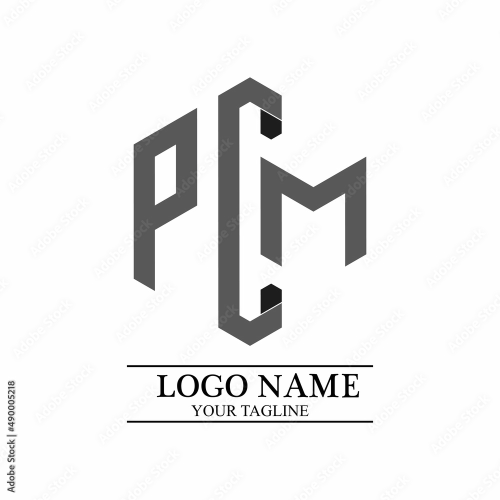 Pcm letter monogram logo vector Stock Vector | Adobe Stock