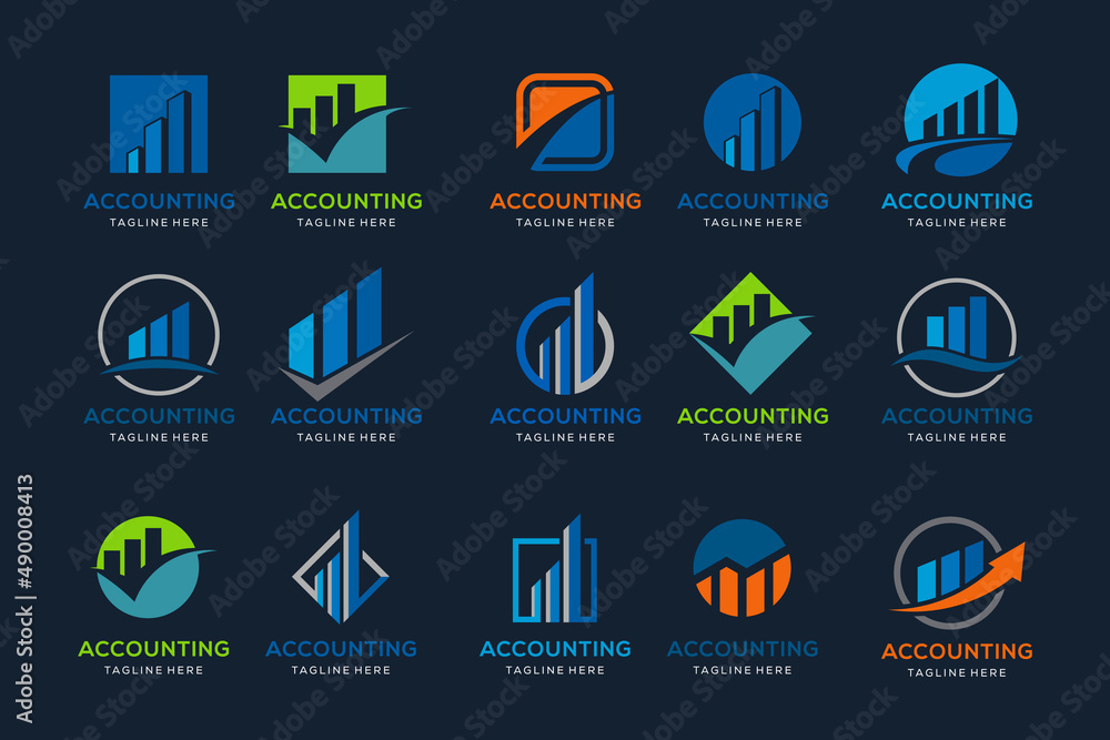 set of diagrams or building symbols, suitable for business logos or ...