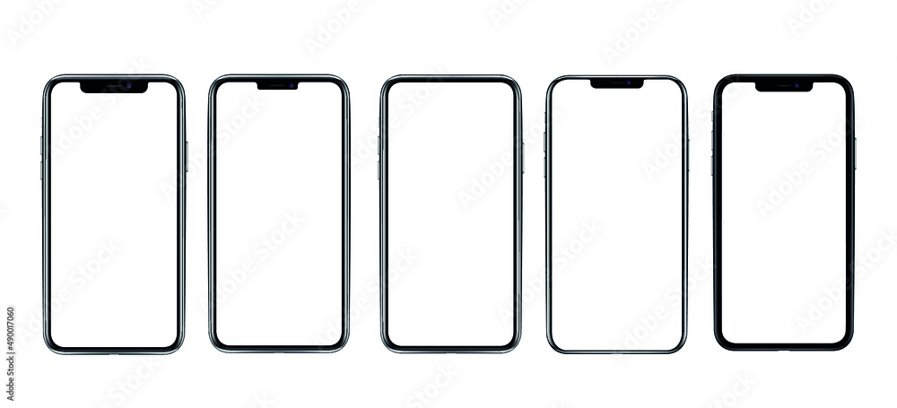 Realistic smartphone mockup. mobile phone vector with blank screen ...