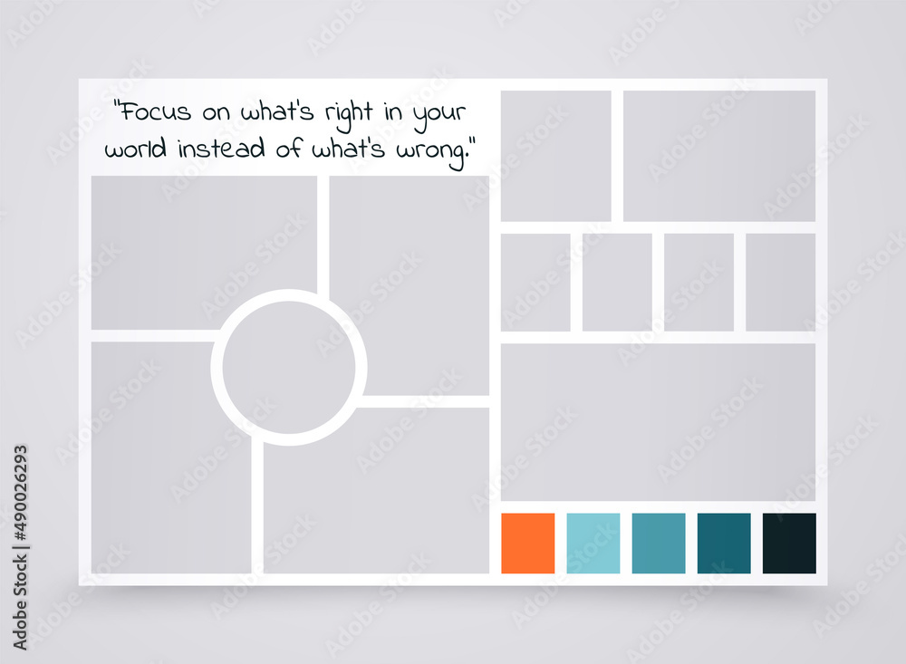 Moodboard. Photo collage template. Mood board background. Vector ...
