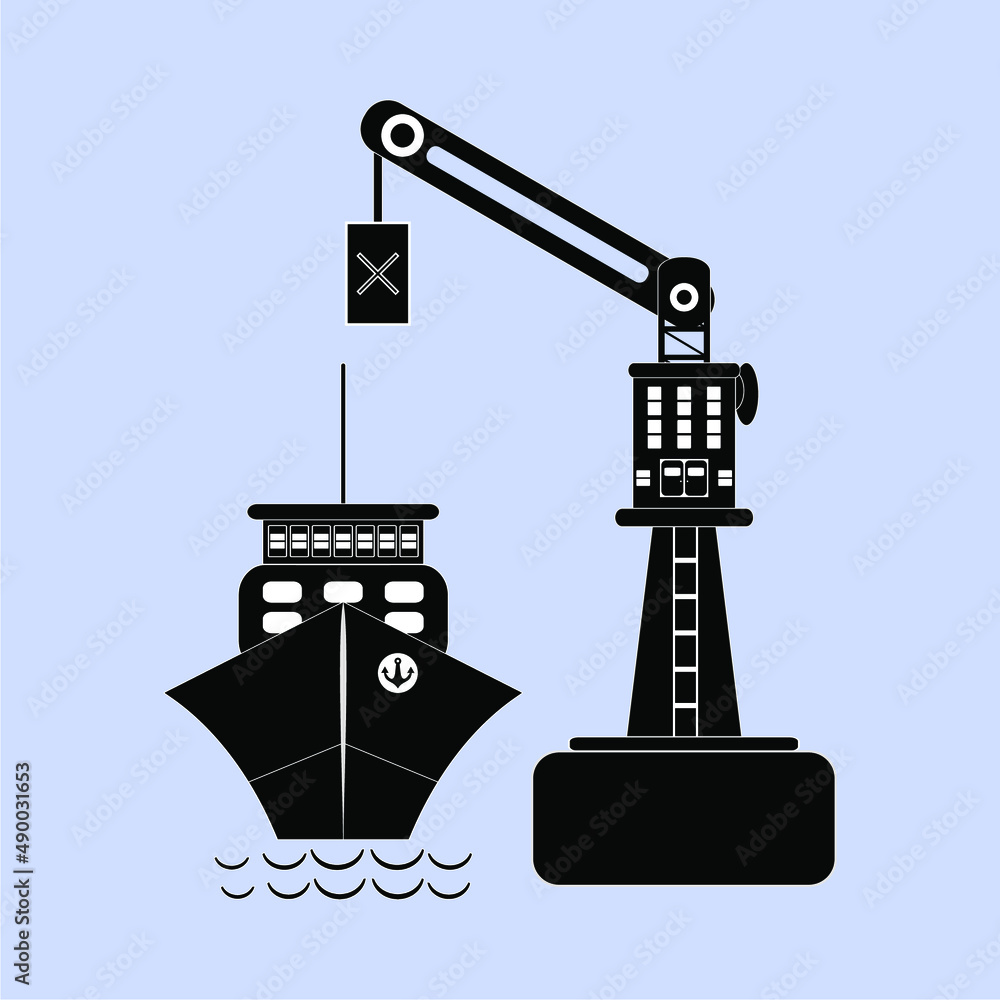 ship port vector illustration, perfect for icons, mascots ...