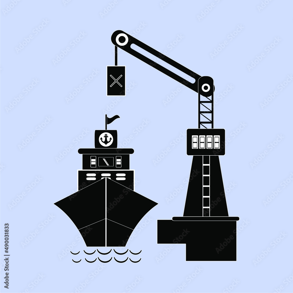 ship port vector illustration, perfect for icons, mascots ...