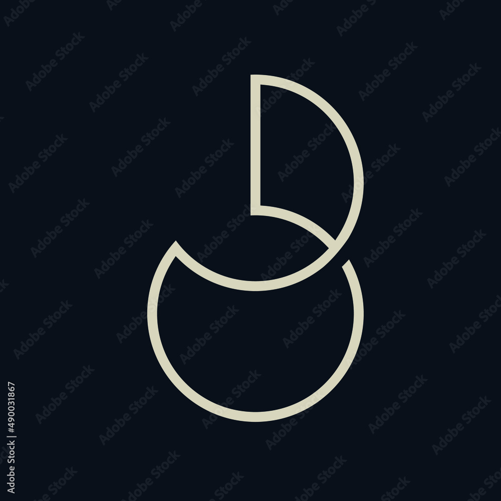 Letter B logo.Typographic icon.Lettering sign isolated on dark ...