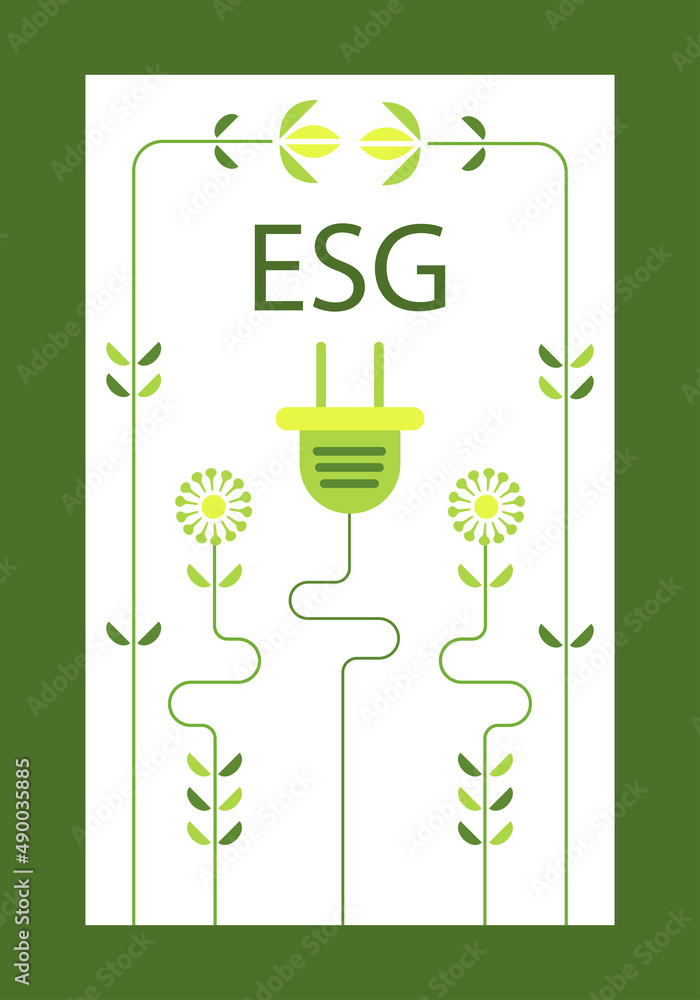 Stockvector Poster design for sustainable living. ESG, green energy and ...