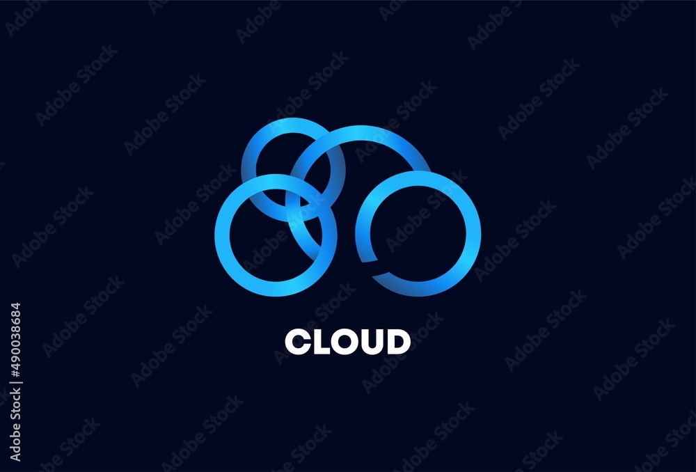 cloud computing and storage vector logo technology design template devops agile waterfall ...