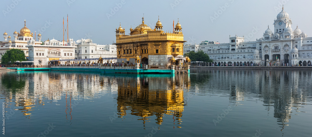 Panorama of Sikh gurdwara Golden Temple (Harmandir Sahib). Amritsar ...