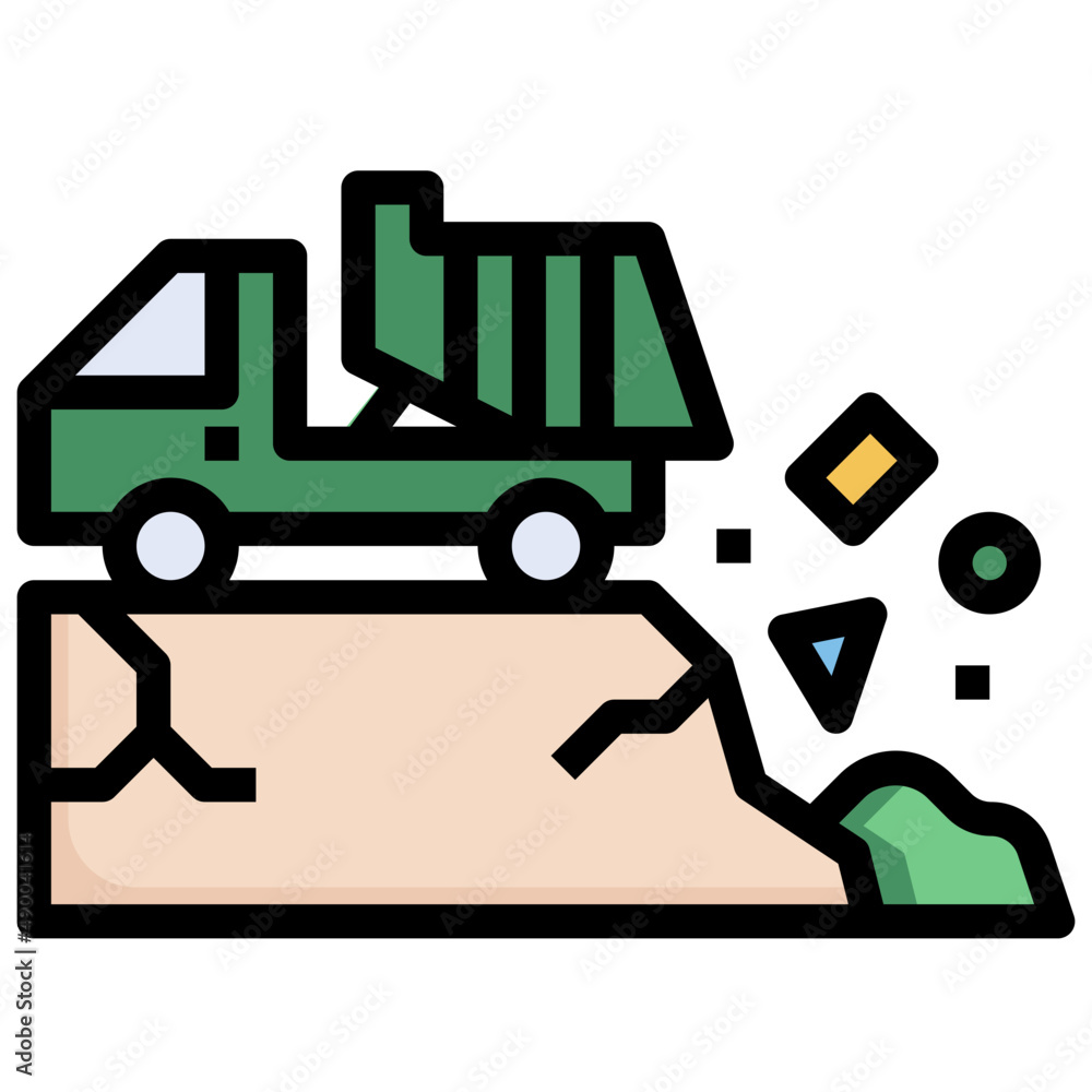 LANDFILL filled outline icon,linear,outline,graphic,illustration Stock ...