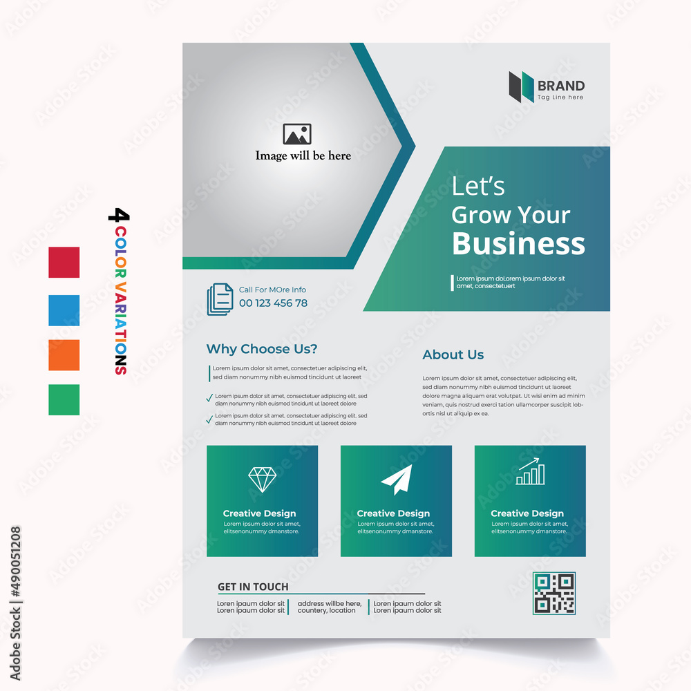 poster flyer pamphlet brochure cover design layout space for photo ...