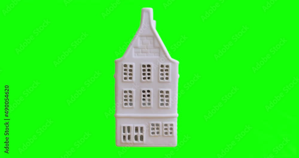 Amsterdam style house design in green screen moving from left to right ...