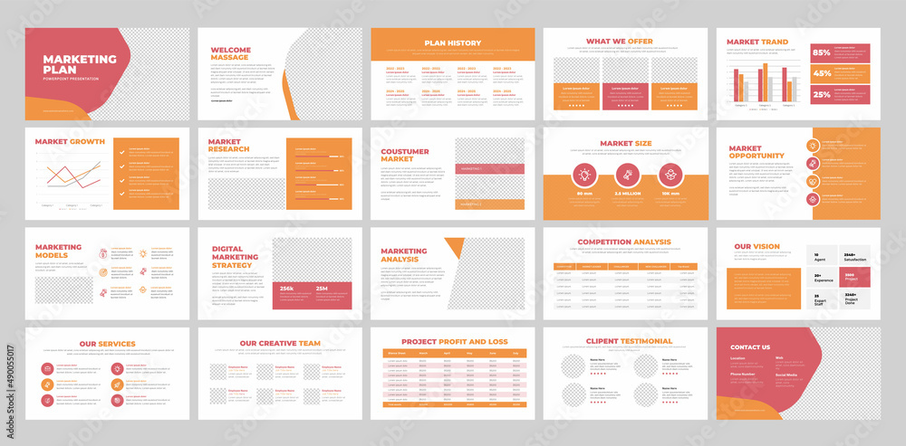 Marketing Plan Presentation template design. Stock Vector | Adobe Stock
