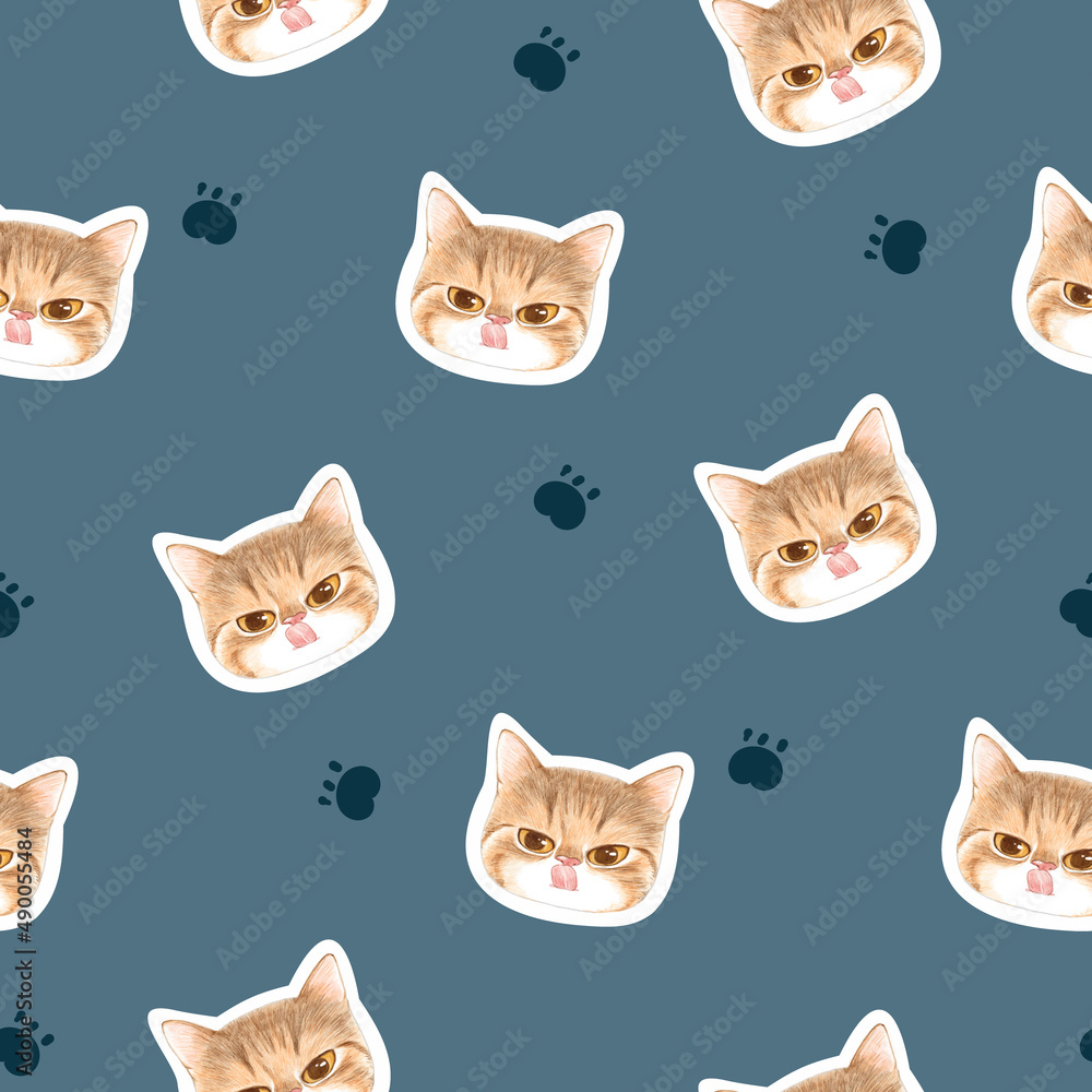 Hipster Cat Pattern