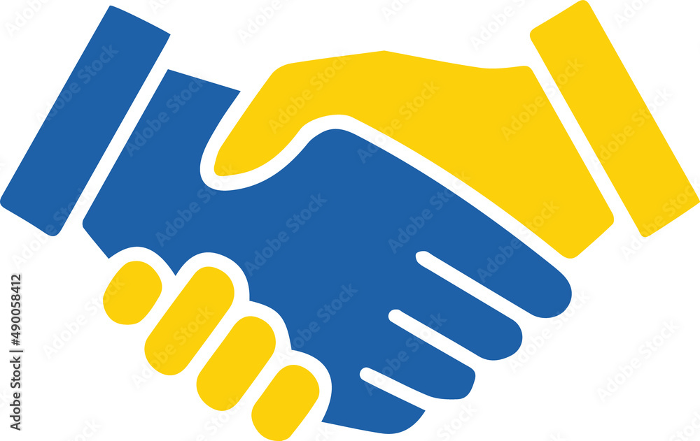 Ukraine flag in handshake shape. Ukrainian national symbol design Stock ...