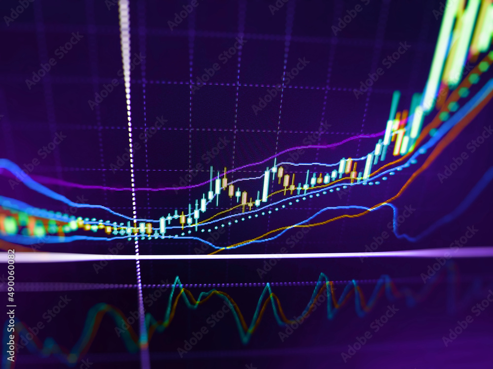 New technologies for business. Financial accounting stock market graphs ...