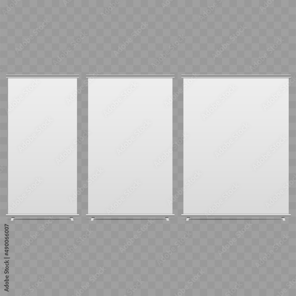 Roll up banner isolated on transparent background. Vector Stock Vector ...