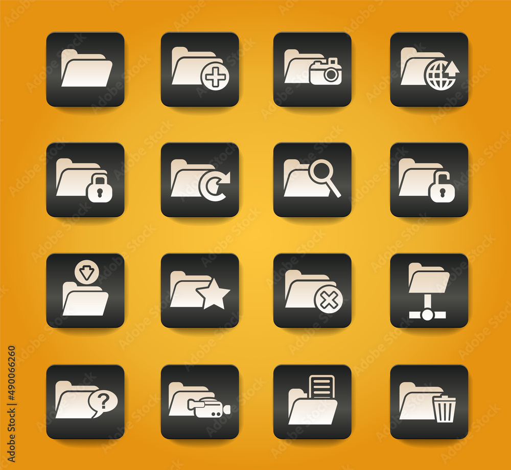 folder icon set เวกเตอร์สต็อก | Adobe Stock