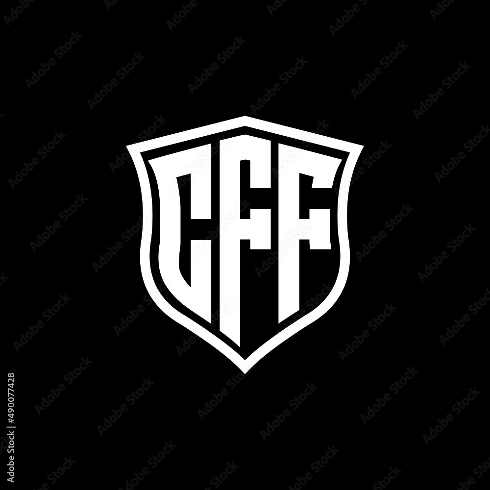Vettoriale Stock CFF letter logo design with black background in ...
