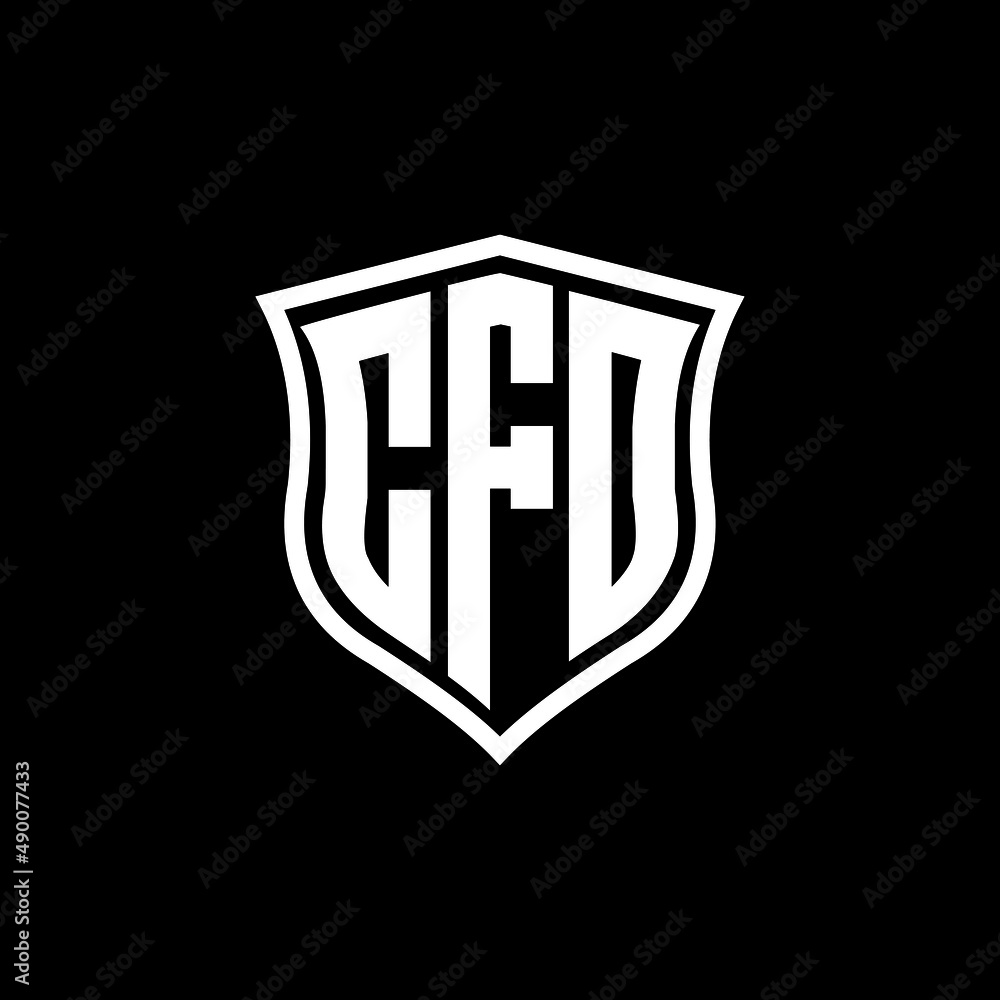 CFD letter logo design with black background in illustrator, vector ...