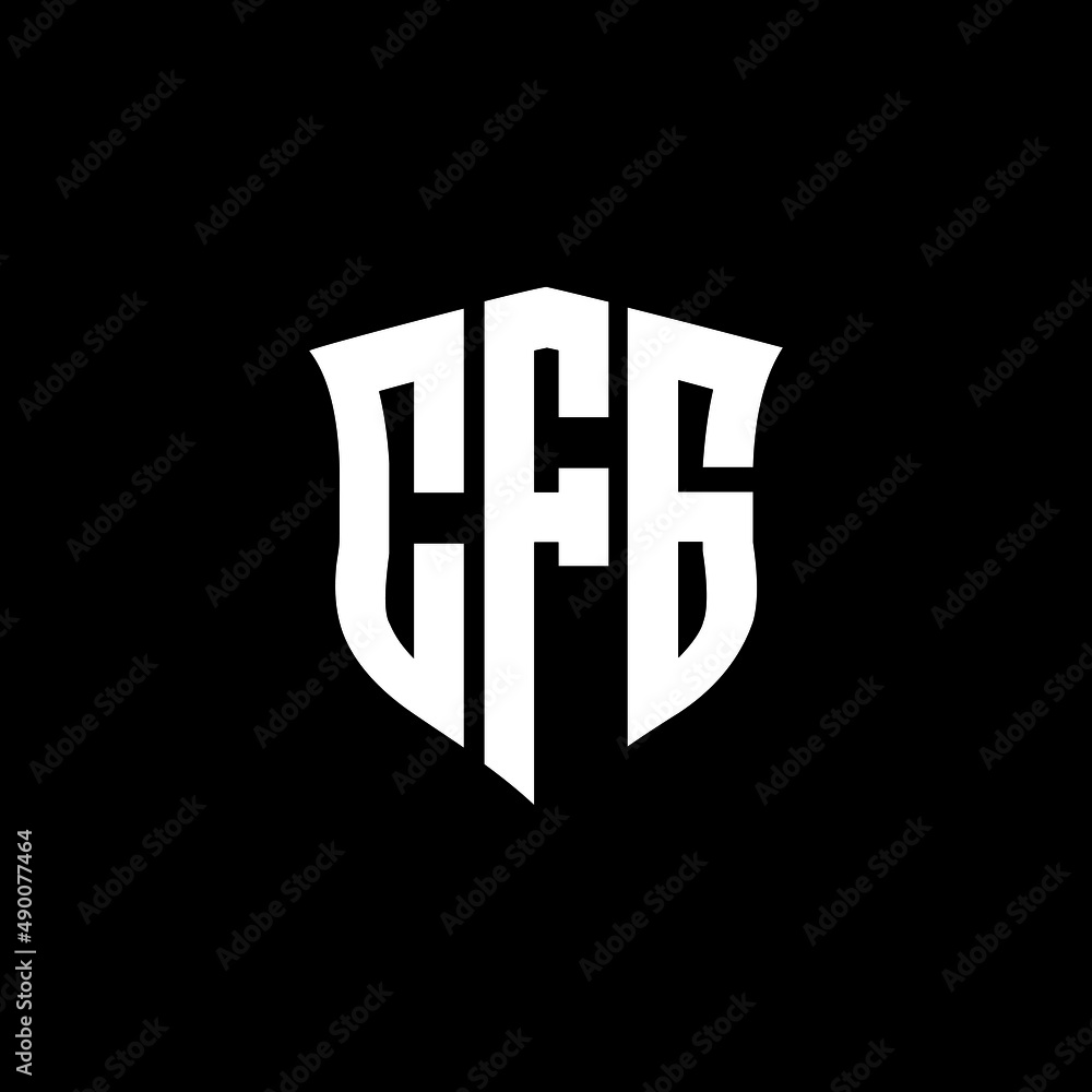 Vecteur Stock CFG letter logo design with black background in ...
