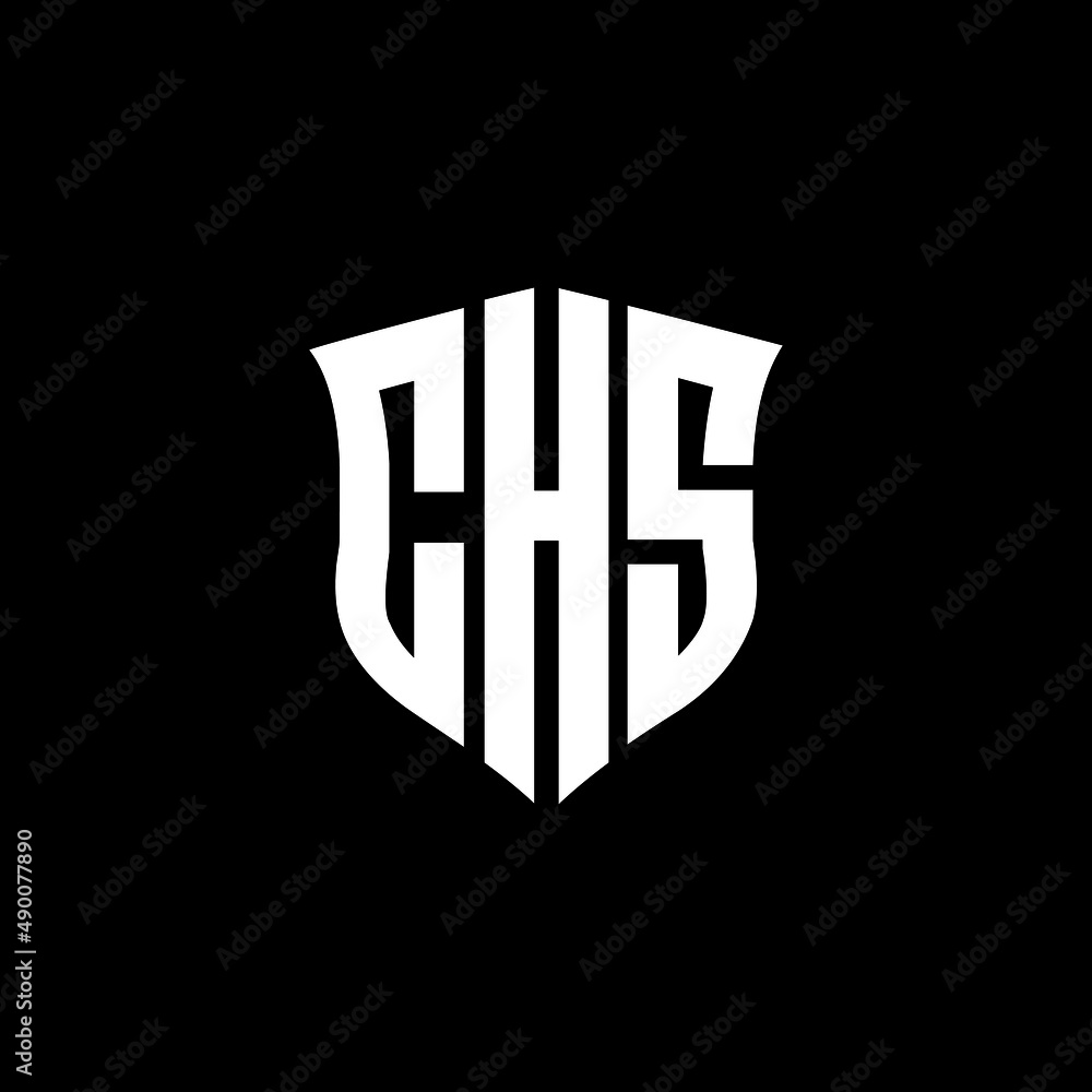 Vecteur Stock CHS letter logo design with black background in ...