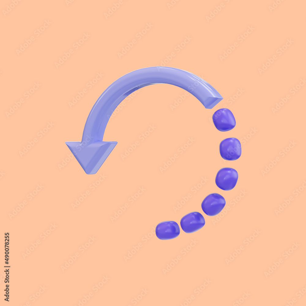 realistic glossy cartoon look reload rotation icon 3d render for ...