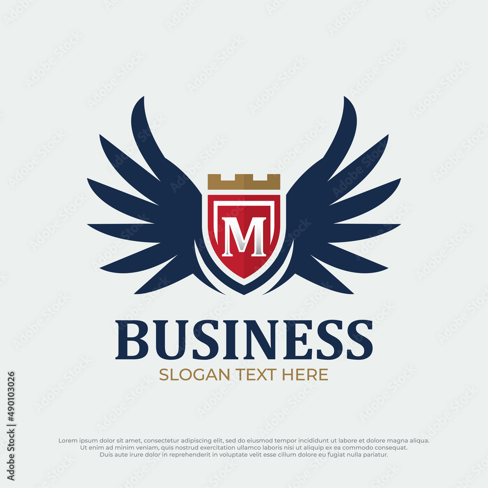 Wings badges logo heraldic. Flying emblem heraldry, eagle bird wing ...