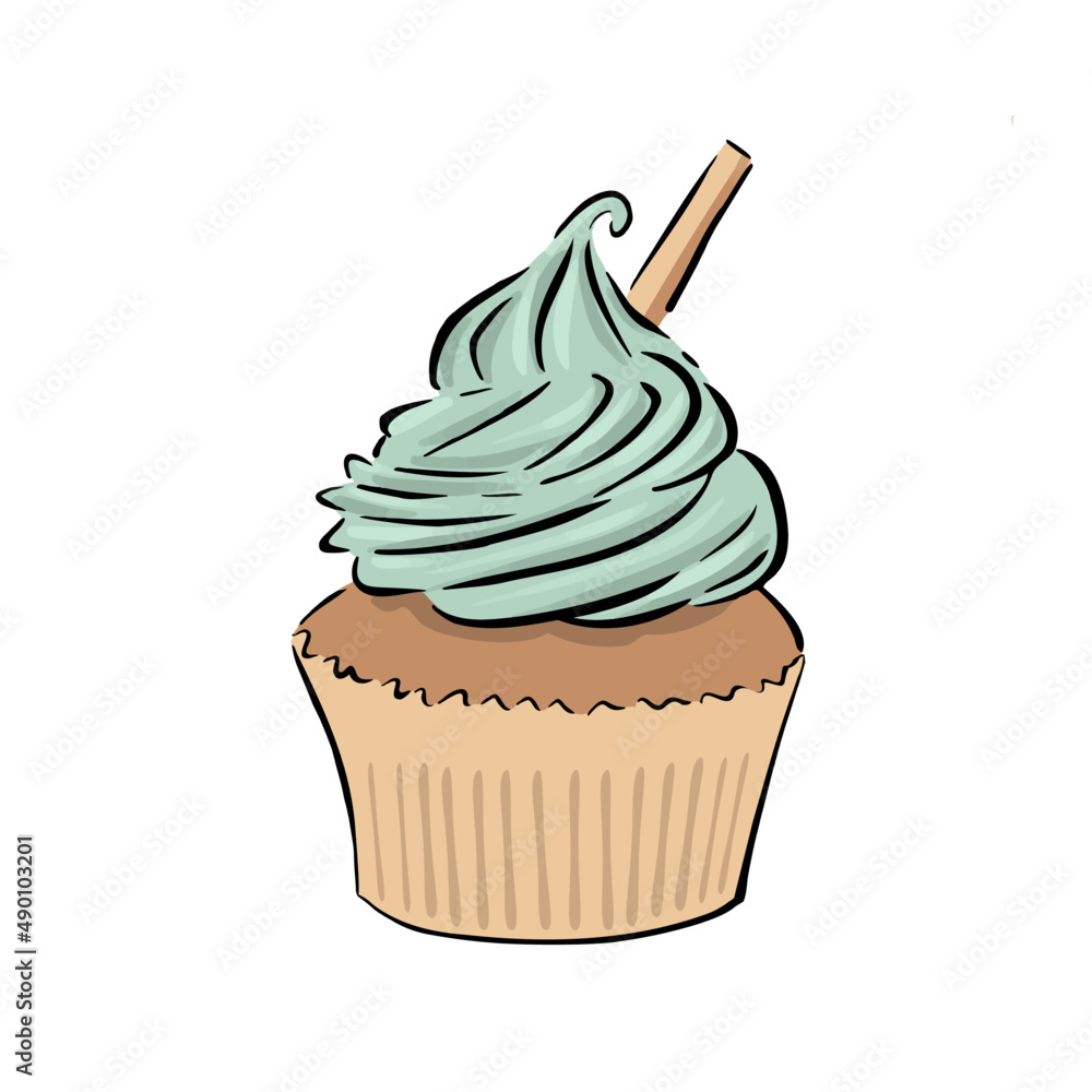 Cupcake vector illustration isolated on white background, cupcake clip ...