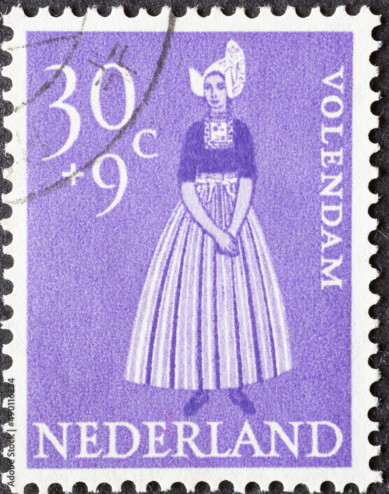 Netherlands - circa 1958: a postage stamp from the Netherlands, showing ...