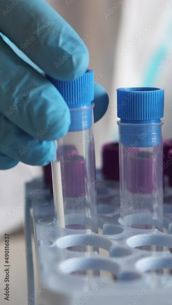 Process of coronavirus PCR antigen testing examination by nurse medic ...