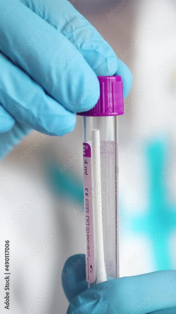 Process of coronavirus PCR antigen testing examination by nurse medic ...