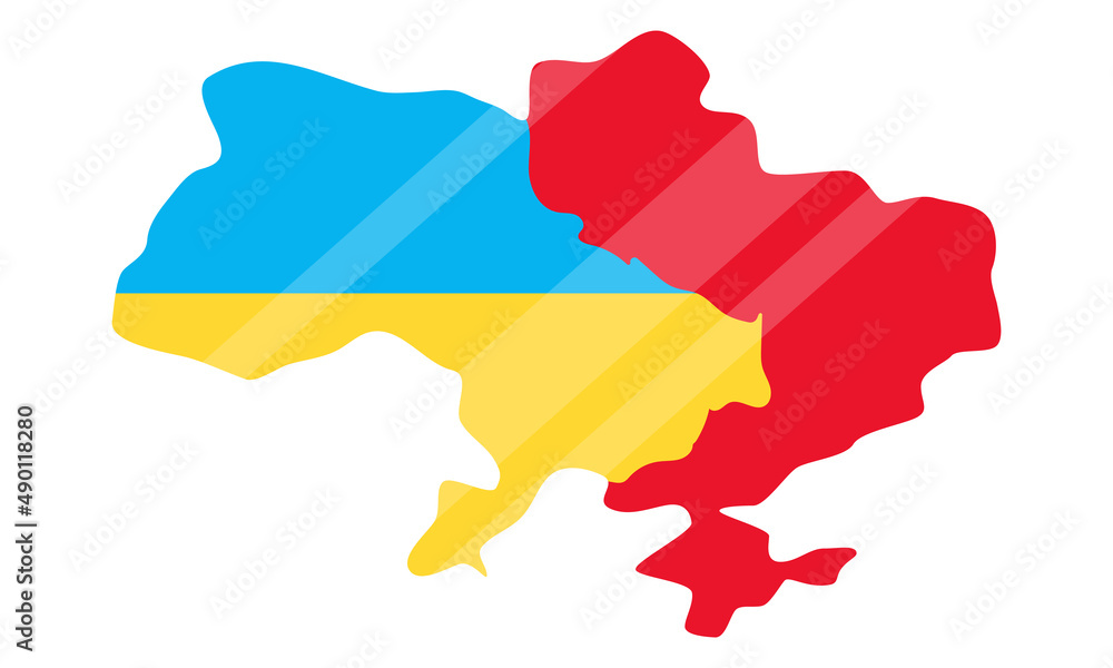 Map of the border of Ukraine during the troop advance of the Russian ...