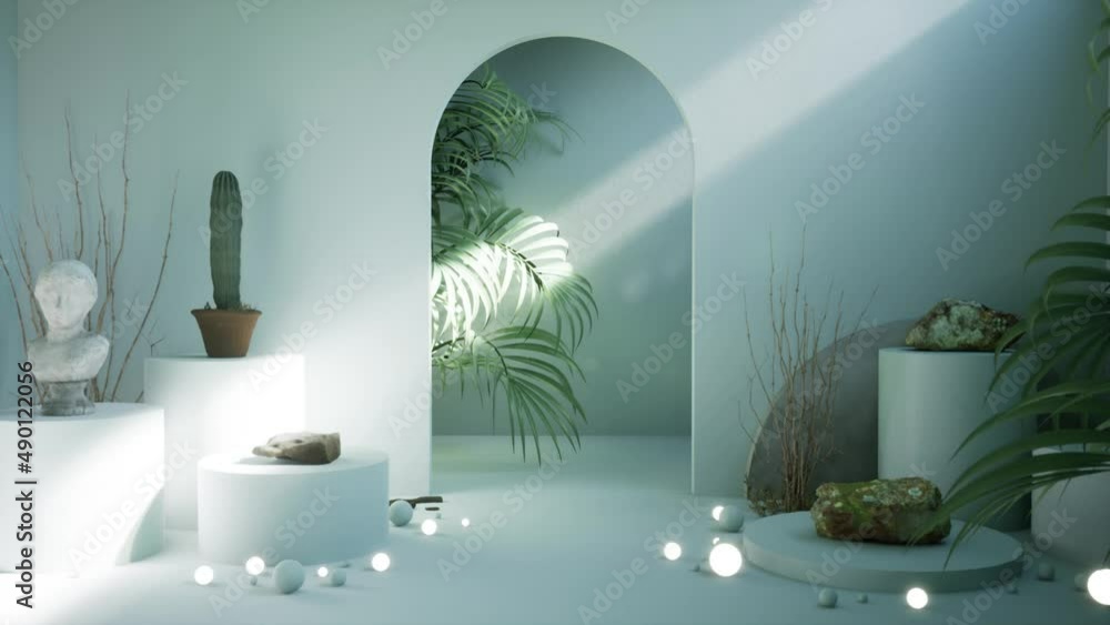 3D Animation of surreal architectural blue landscape Stock Video ...