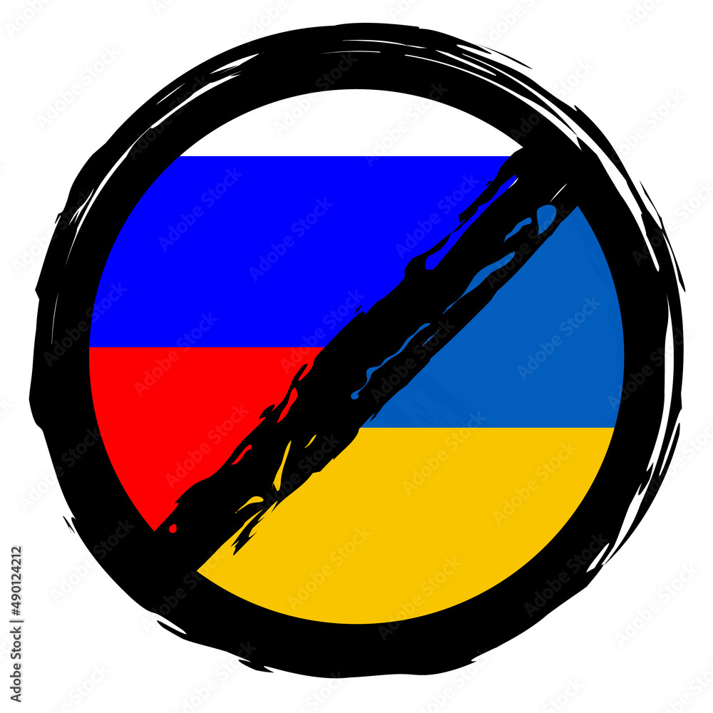 No War concept design against Russia-Ukraine conflict 2022. Russo ...