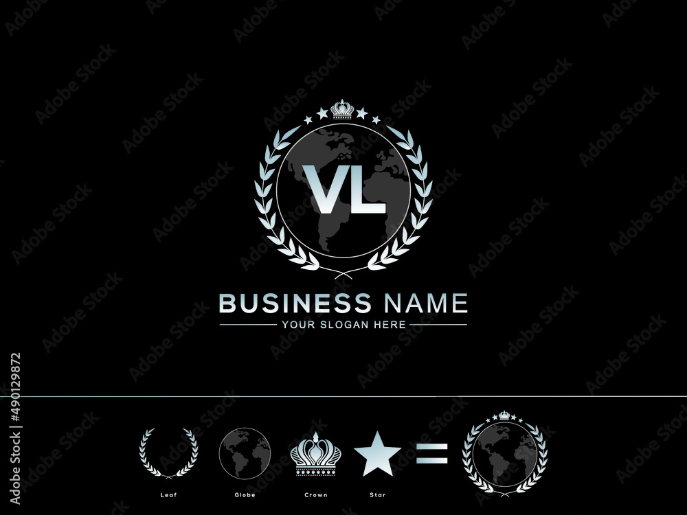 Abstract VL Logo Image, Premium letter vl logo design Simple circle ...