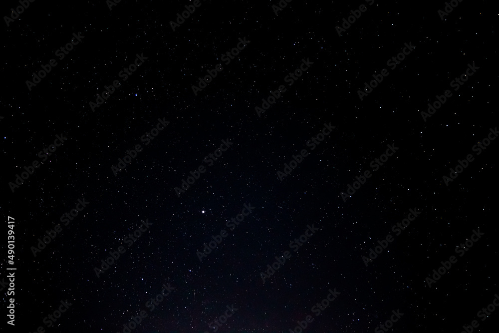 Dark night sky with lightning stars Stock Photo | Adobe Stock