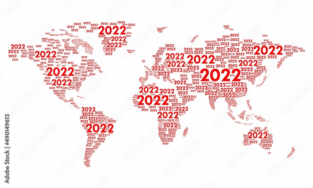 Map with 2022 letter logo template illustration. this is happ new year ...