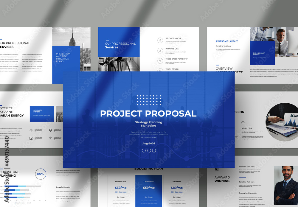 Project Proposal Presentation Layout Stock Template | Adobe Stock