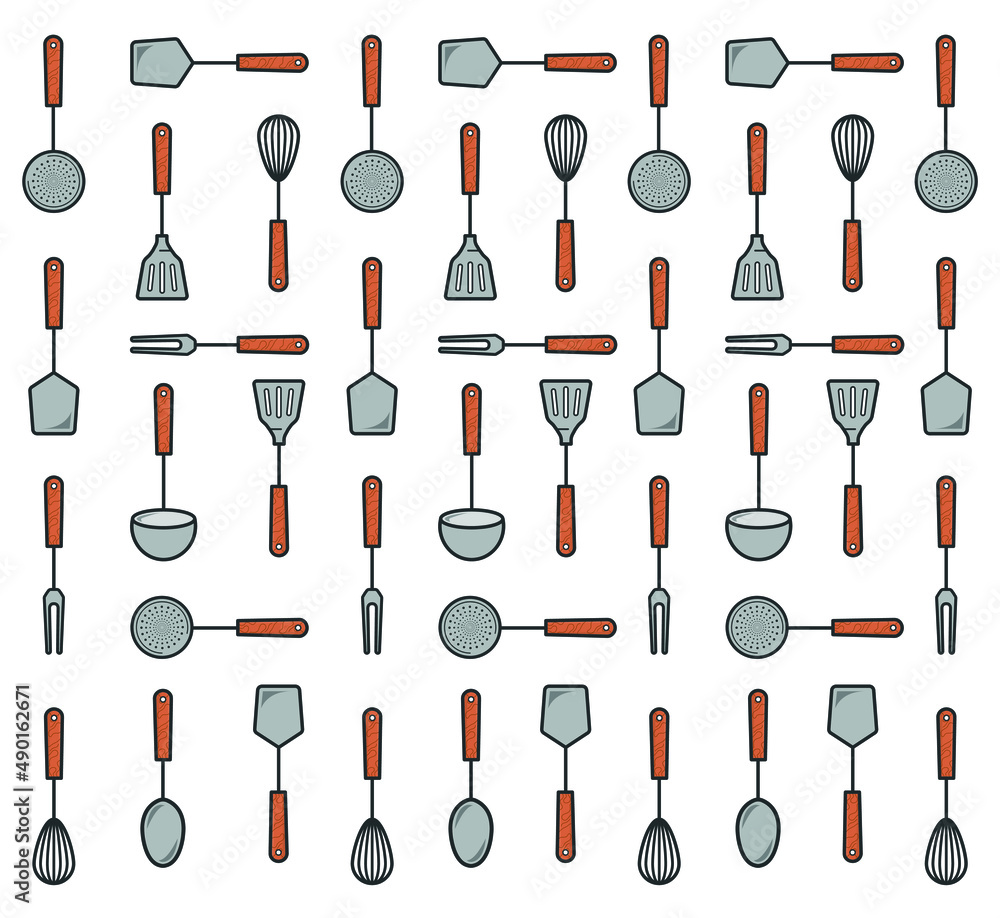 Vector design of cooking tools on isolated white background Stock ...