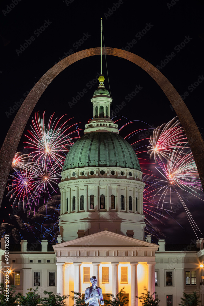 St. Louis Missouri Gateway Arch Skyline Fourth of July July 4th ...