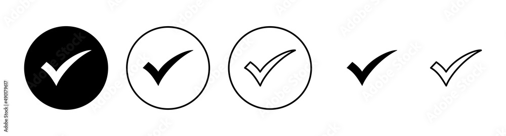 Check mark icons set. Tick mark sign and symbol Stock Vector | Adobe Stock