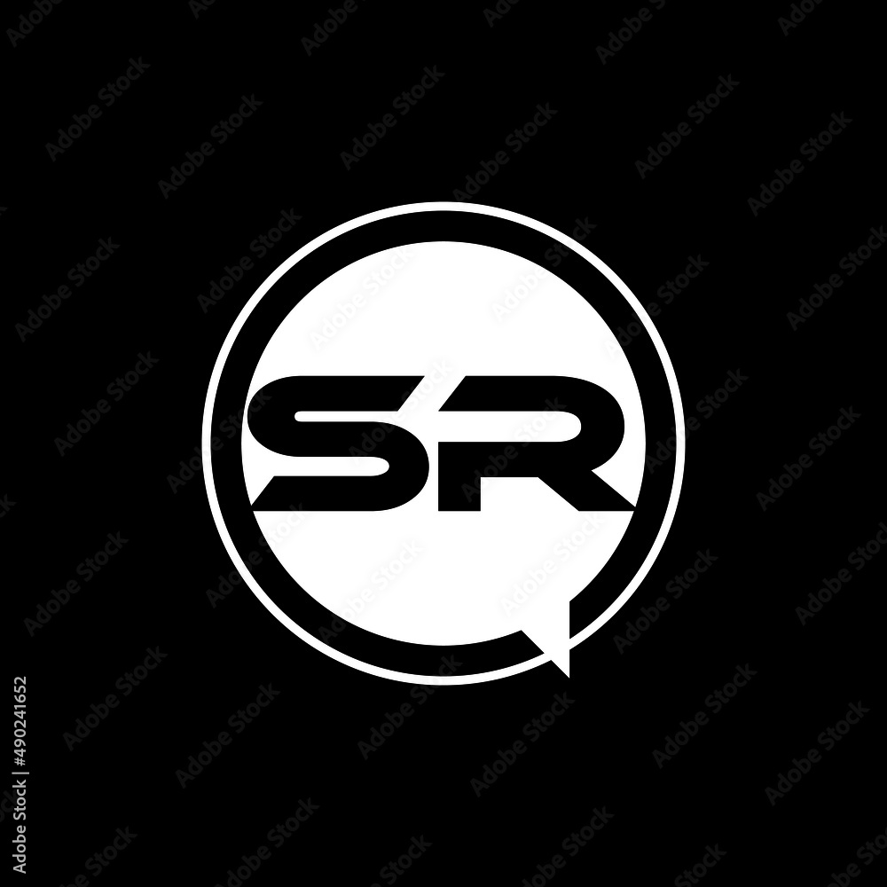 SR letter logo design with black background in illustrator, vector logo ...