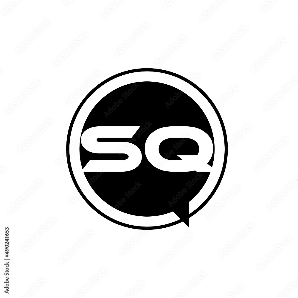 SQ letter logo design with white background in illustrator, vector logo ...