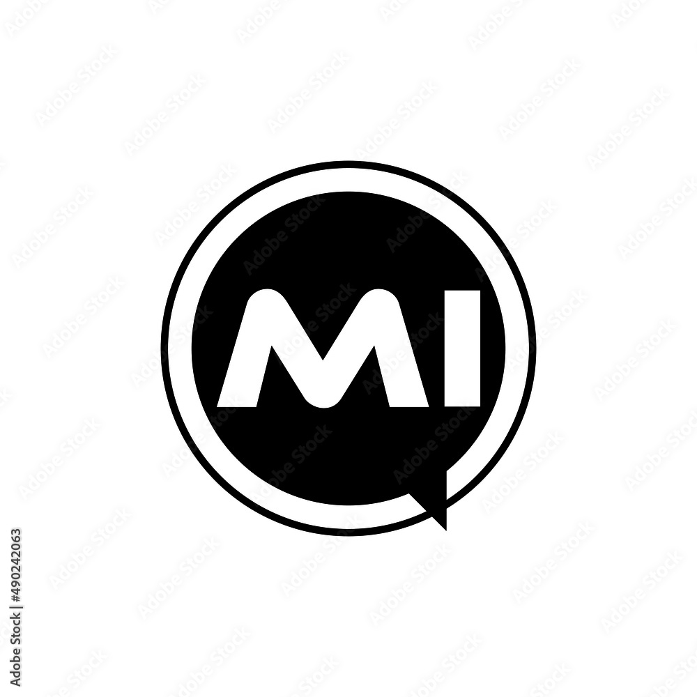 Mi Letter Logo Design With White Background In Illustrator Vector Logo Modern Alphabet Font