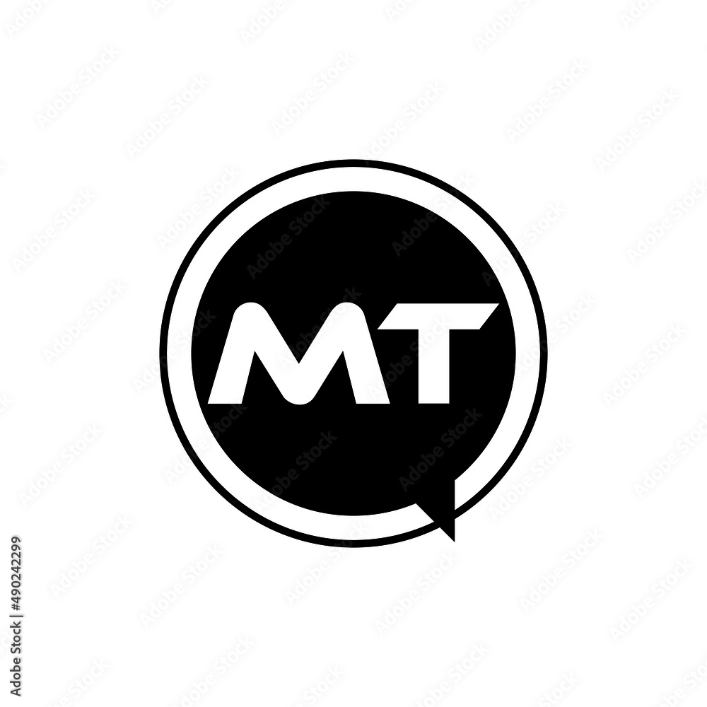 MT letter logo design with white background in illustrator, vector logo ...
