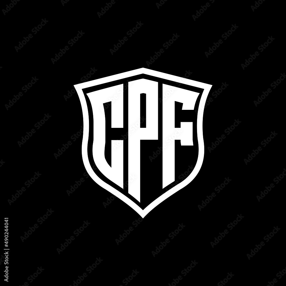 CPF letter logo design with black background in illustrator, cube logo ...