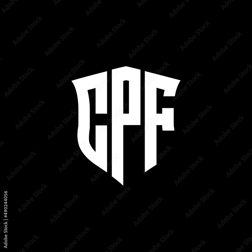 CPF letter logo design with black background in illustrator, cube logo, vector logo, modern ...