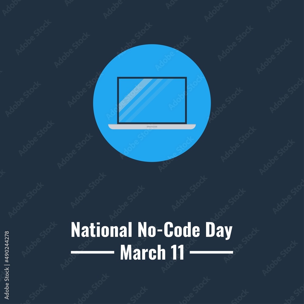 Laptop Icon Vector, National No Code Day, perfect for social media post ...
