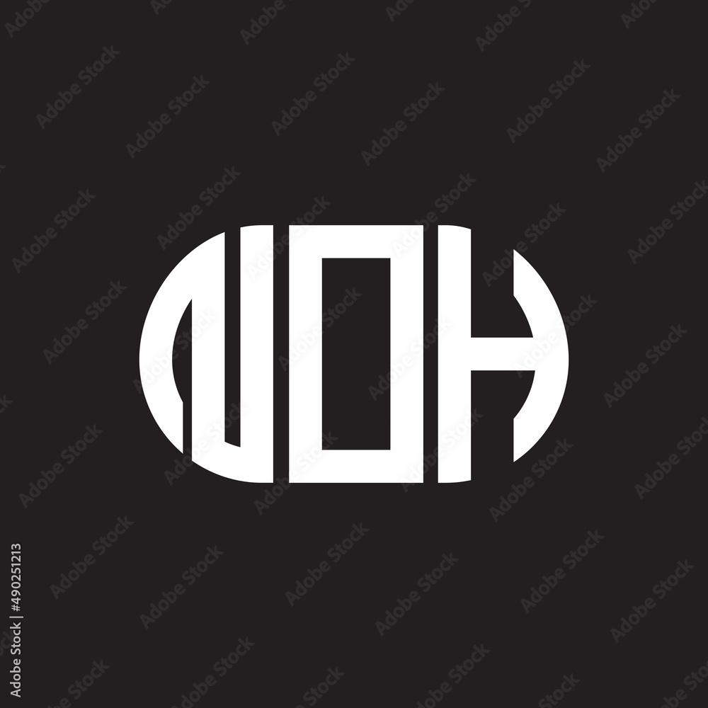 NOH letter logo design on black background. NOH creative initials ...