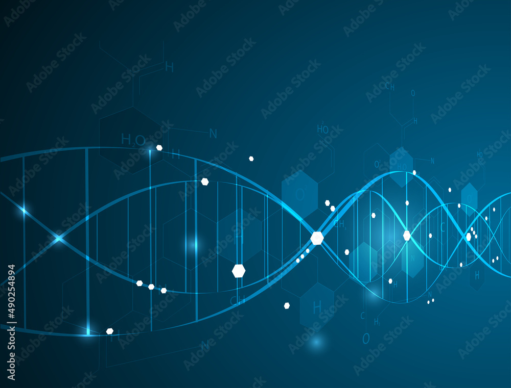 Poster concept molecular structure and dna vector banners and brochure ...