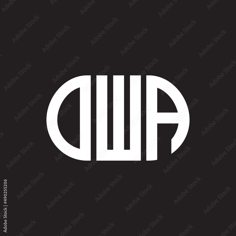 Vecteur Stock OWA letter logo design on black background. OWA creative ...