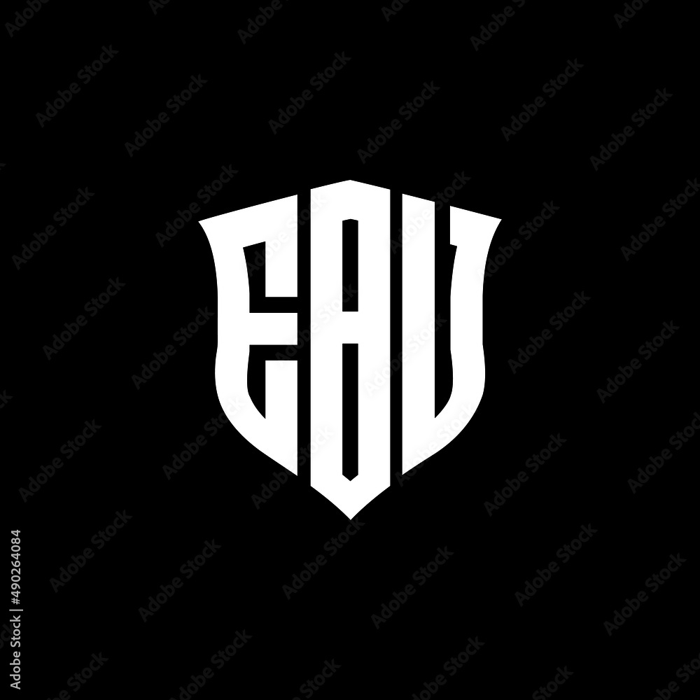 EBU letter logo design with black background in illustrator, vector ...